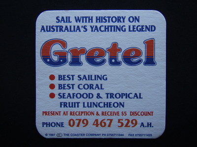 GRETEL SAIL WITH HISTORY ON AUSTRALIA'S YACHTING LEGEND 079 467529 COASTER | eBay Australia