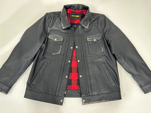 Mens Black Distressed Cowhide Leather Trucker Jacket, Leather Jacket | eBay