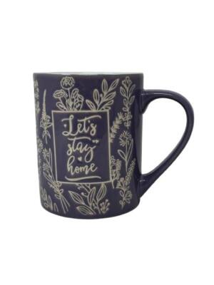 Modern Cottage "Let's Stay Home" Mug - Purple, Holds 16 Fl Oz ...