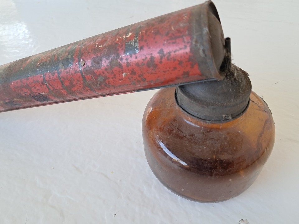 Vintage Insect Garden Bug Sprayer Blue Chapin with Amber Glass Jar Tank ...