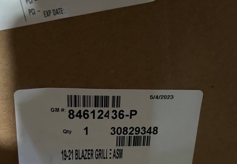 2019-2021 Chevrolet Blazer LT Grille | 84612436 | Genuine OEM | Chrome ...