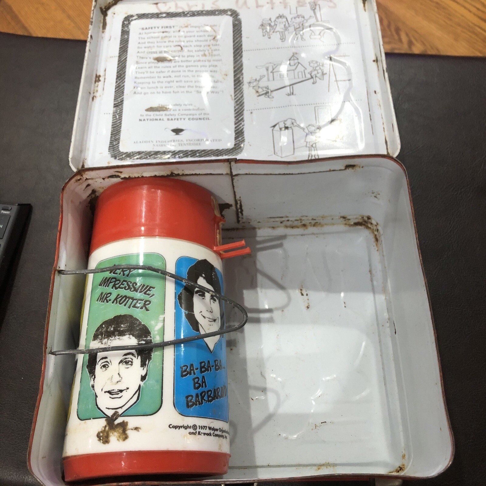 Welcome Back, Kotter w/ Thermos Metal Lunch Box 1977 Aladdin John ...