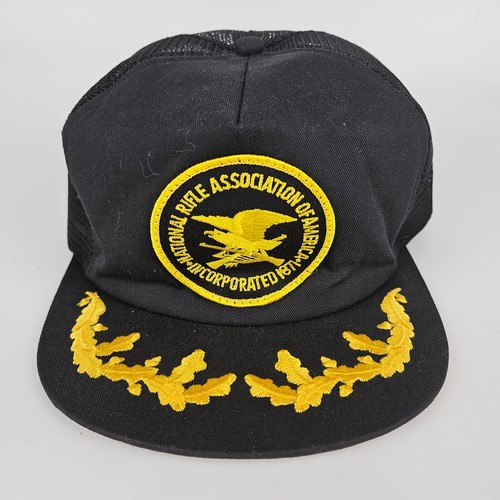 Vtg NRA Hat Black Snap Back Mesh Trucker National Rifle Association ...