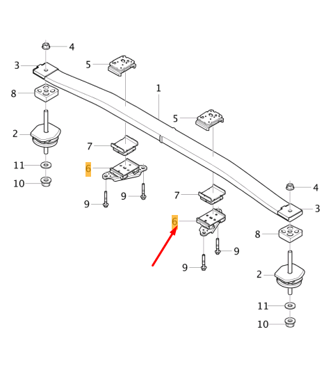 Volvo S90 V90 2016-2020 Rear Right Side Suspension Leaf Spring Holder ...