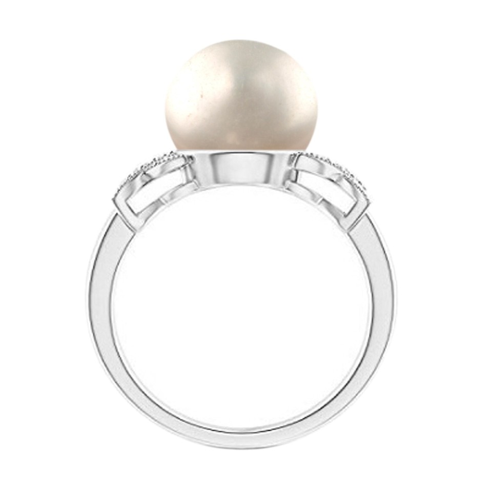 Solid 14KT White Gold 2.15Ct Natural Freshwater Pearl IGI Certified ...