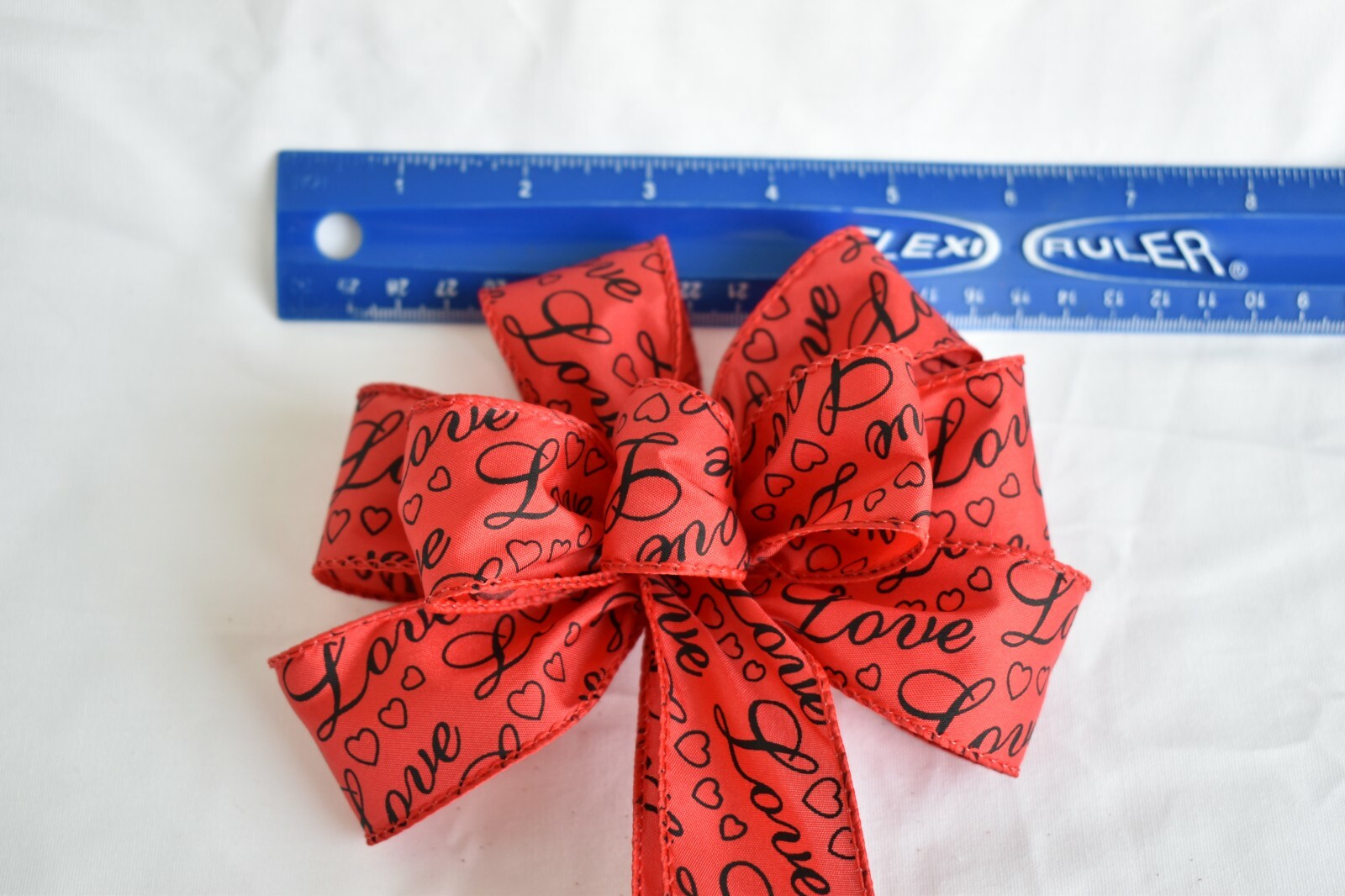 Small 5-6" Hand Made Red & Black Love Wreath Bow - Valentine's Day ...