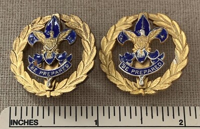 2 1940s DISTRICT COMMISSIONER Boy Scout Professional PINS Collar Lapel ...