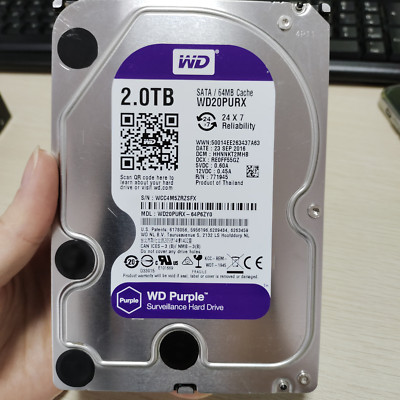 Western Digital Purple WD20PURX 2TB 5400RPM 64MB SATA 6Gb/s 3.5" Hard ...
