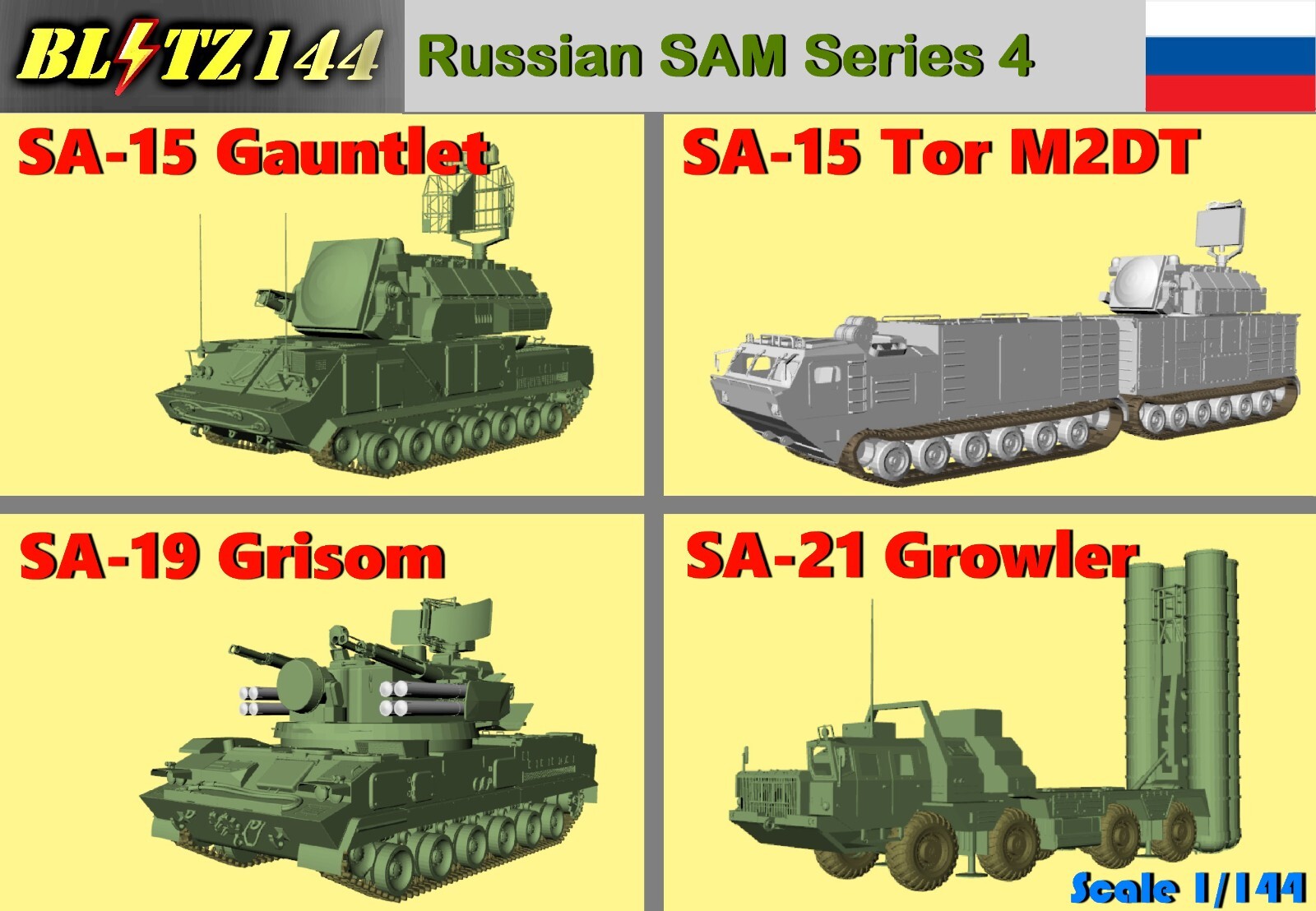 Blitz144 1/144 Russian SA-15 Tor M1, SA-15 Tor M2DT, SA-19, SA-21 SAM ...