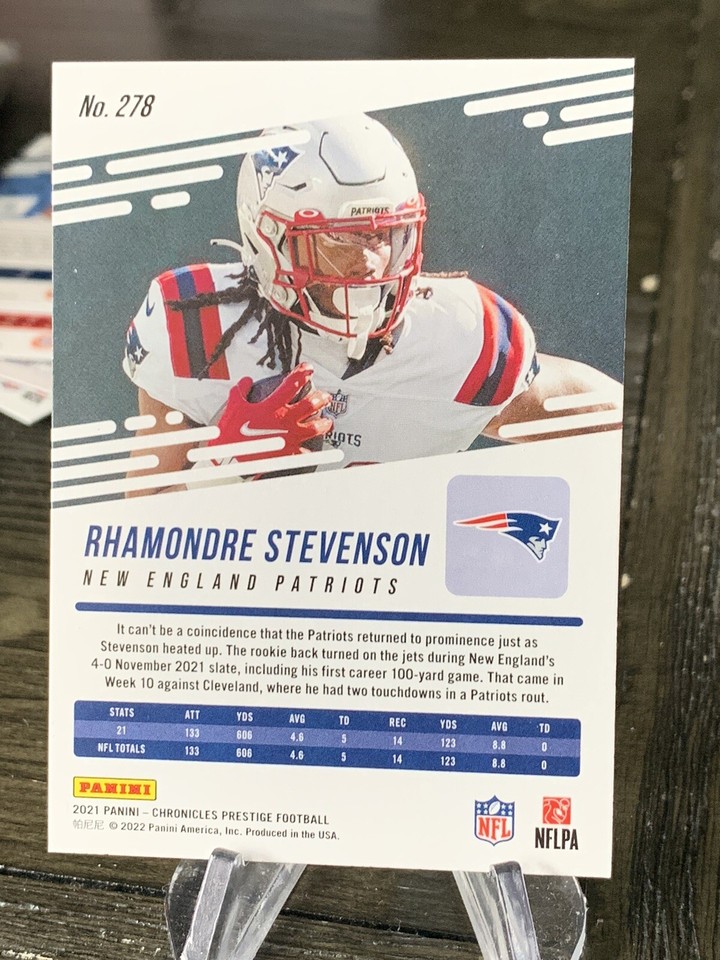 2021 Panini Chronicles Prestige Rhamondre Stevenson | Rookie Card ...