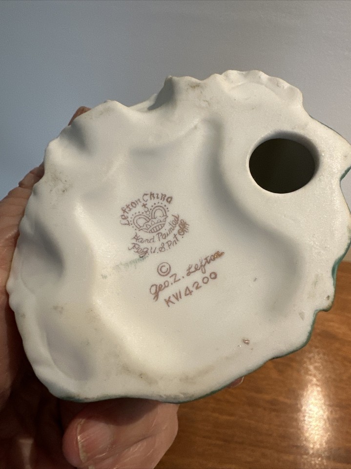 LEFTON Vintage Porcelain JUNE Birthday Girl Green Dress 4.5" Figurine # ...