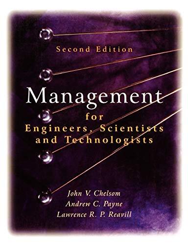 Management for Engineers, Scientists and Technologists By John V 9780470021262| eBay