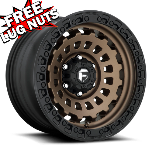 17 inch 17x9 FUEL D634 ZEPHYR BRONZE wheel rim 5x5 5x127 -12 ...