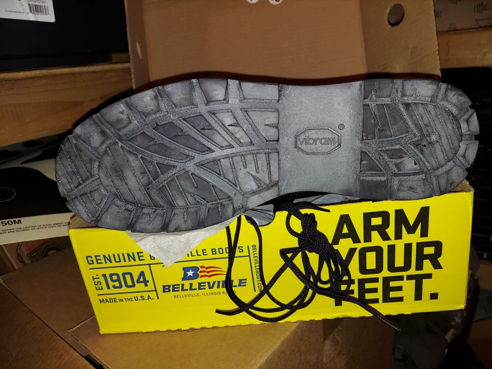 New BELLEVILLE 14 Reg/M Steel Toe 360ST Mens BLK Leather Combat Boots U ...