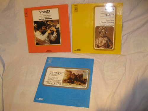 Lot x3 Ancien DISQUE VINYLE 33T MUSIQUE CLASSIQUE CBS WAGNER VIVALDI ...