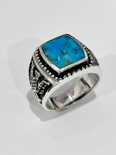 Kingsman Animal Turquoise Eagle Sterling Silver 925 Unisex Bikers Men's ...