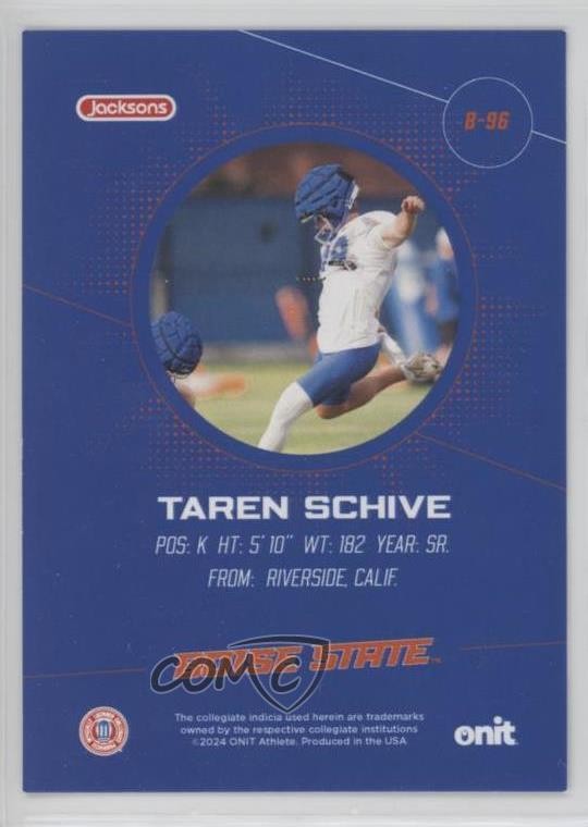 2024 Onit Athlete Boise State University Broncos Taren Schive #B-96 | eBay