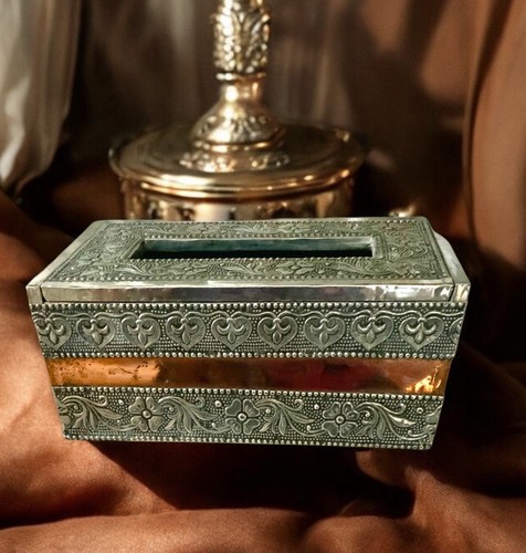 Vintage Handmade Mix Metal Flip Top Kleenex Box | eBay