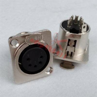 1Pcs XLR 5-Pin Female Chassis Panel Socket Speaker Audio Connector ...