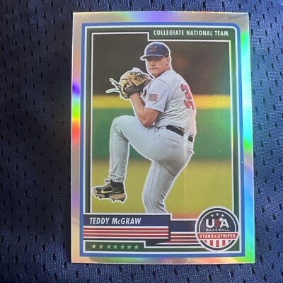 2023 Panini USA Stars Stripes TEDDY MCGRAW #75 Chrome Silver Holo Prizm ...