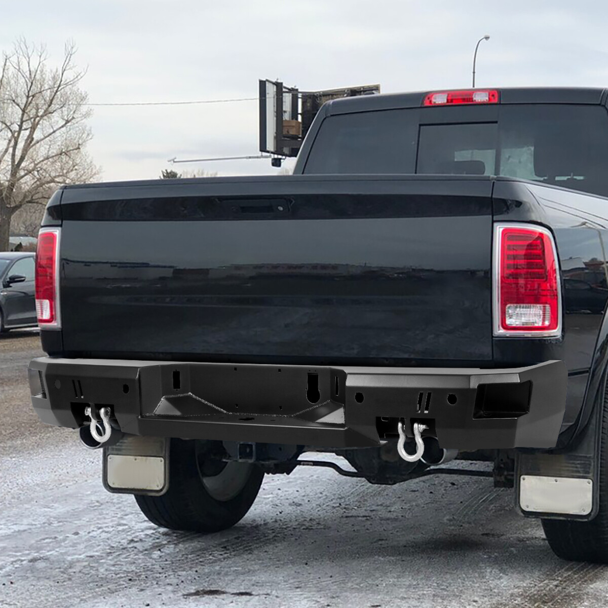 FOR 10-19 RAM 2500 3500 REAR HEAVY DUTY STEEL STEP BUMPER FACE BAR W/D ...