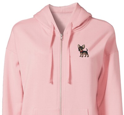 Chiweenie Choxie dog embroidered zipper hoodie for women, women zip ...