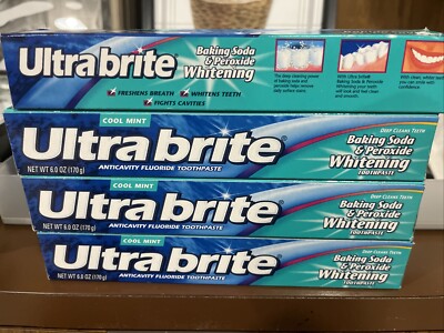 lot of 4 Ultra Brite Cool Mint Toothpaste with Baking Soda & Peroxide ...
