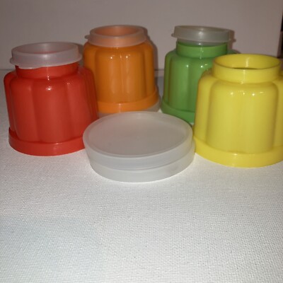 Vintage Jello Cup Molds —Comes with All Caps — Fun Summer Colors! | eBay