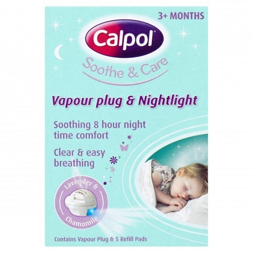 CALPOL SOOTH & CARE VAPOUR PLUG & NIGHTLIGHT PLUG WITH 3 REFILL PADS ...