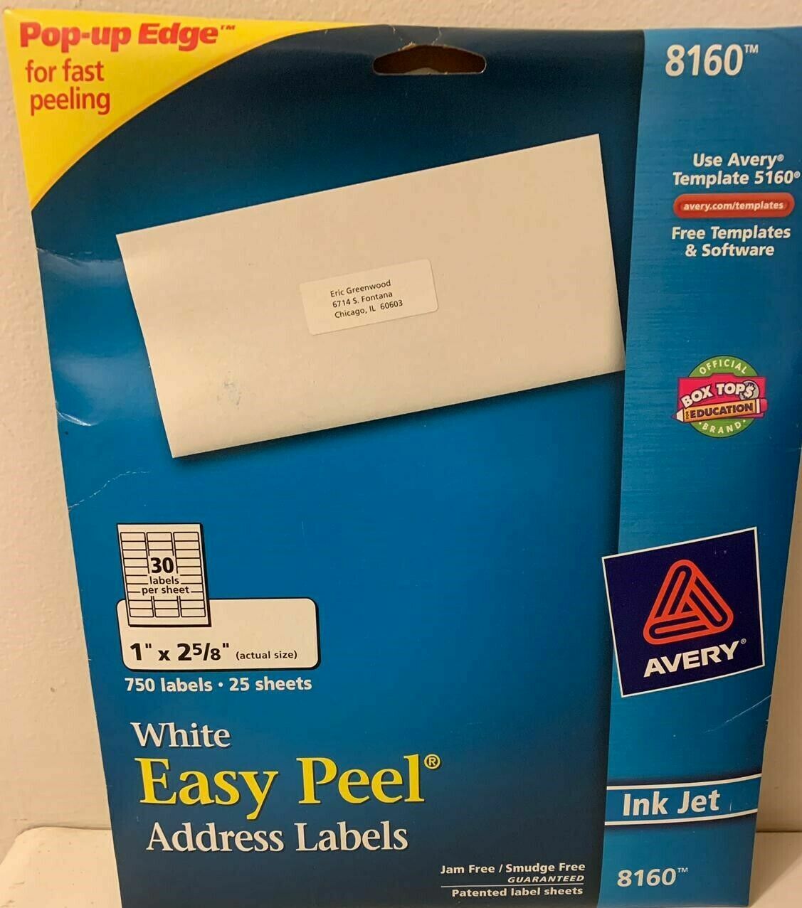 Avery White 8160 Easy Peel Address Labels for Inkjet Print 750 labels ...