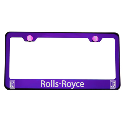 Laser Engrave Rolls Royce Blue Purple Chrome License Plate Frame ...