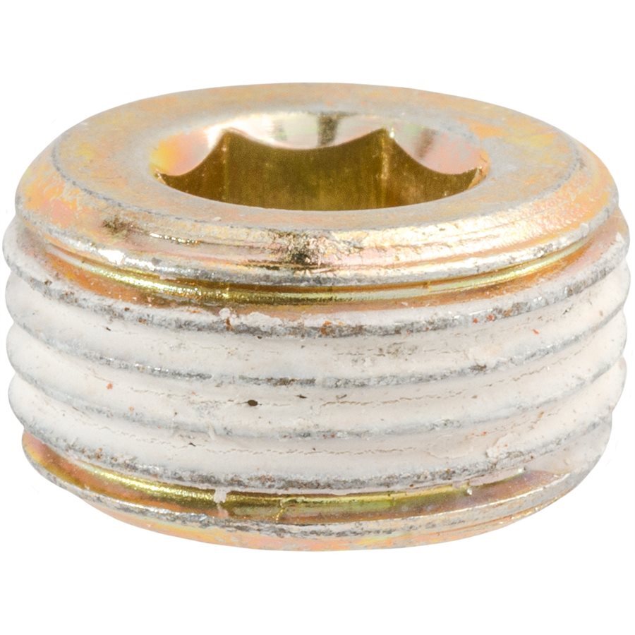 M18x1.5 Brass Metric Pipe Plug, 10mm Long, With Sealant, Marli (Qty: 10 ...