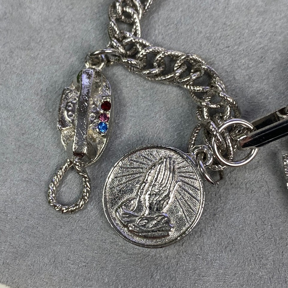 Vintage OBCO Silver Tone Charm Bracelet | eBay
