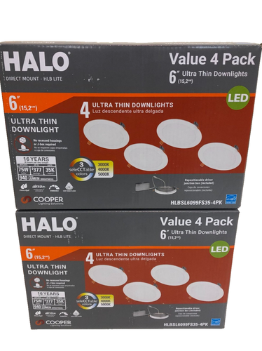 Halo 6 in. 3000K-5000K Selectable CCT LED White Downlight Recessed ...