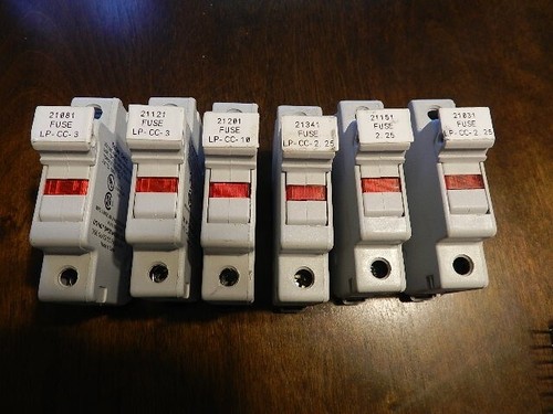 lot of 6 Buss CHCC Fuse Holder, Class CC, Rating: 600V 30A WITH 6 LPCC ...