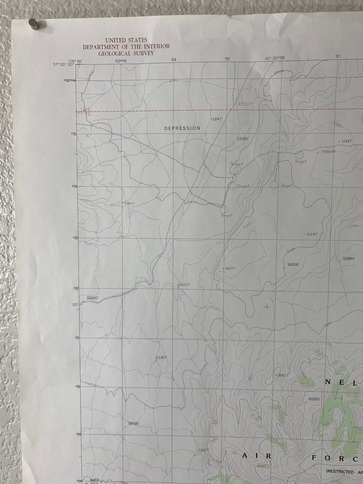 1988 USGS Topo Topographic Map 22" x 27" Black Mountain Nevada NV ...