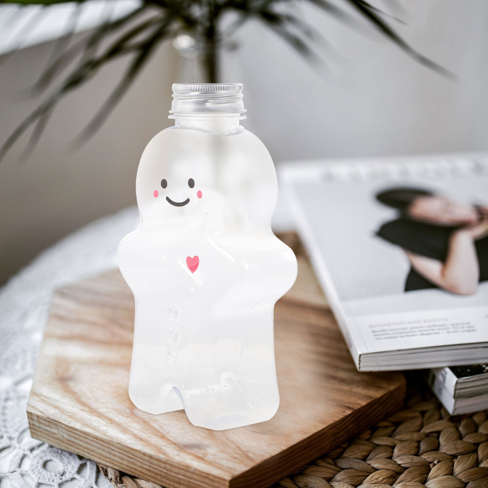 3 Sets Plastic Bottles Refillable Water Bottles Gingerbread Man Bottle ...