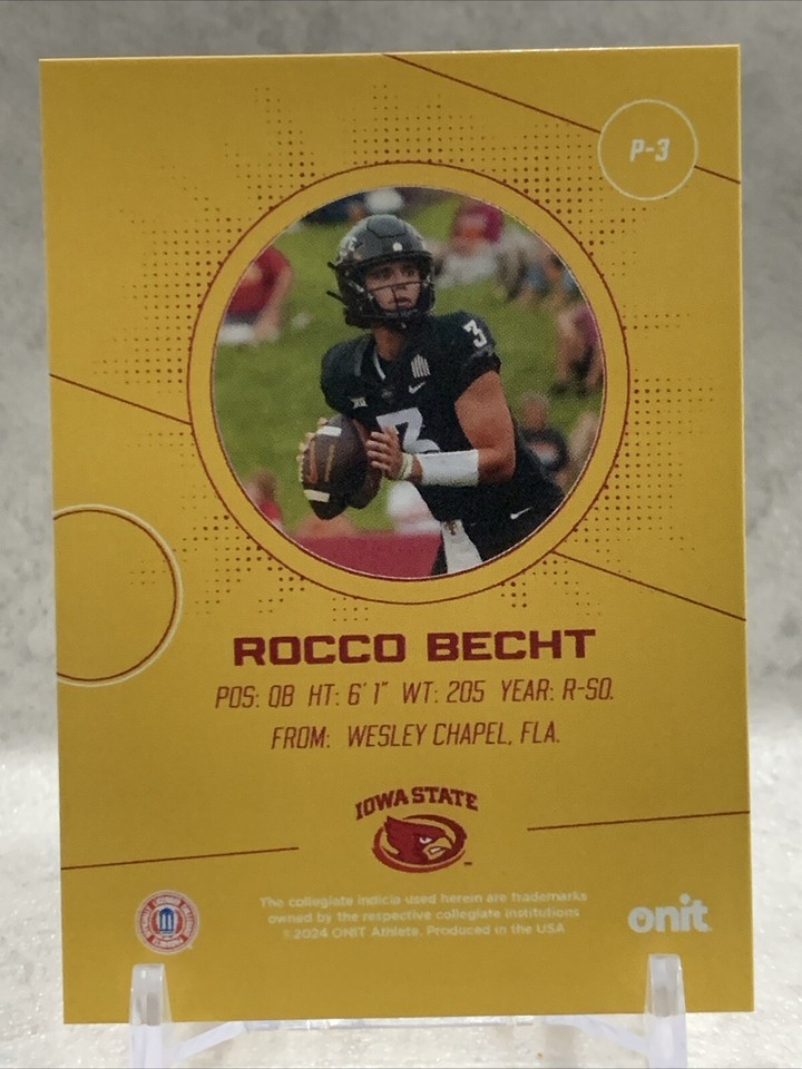 2024 OnIT Athlete Iowa State Cyclones - Silver Foil SP #P3 Rocco Becht ...