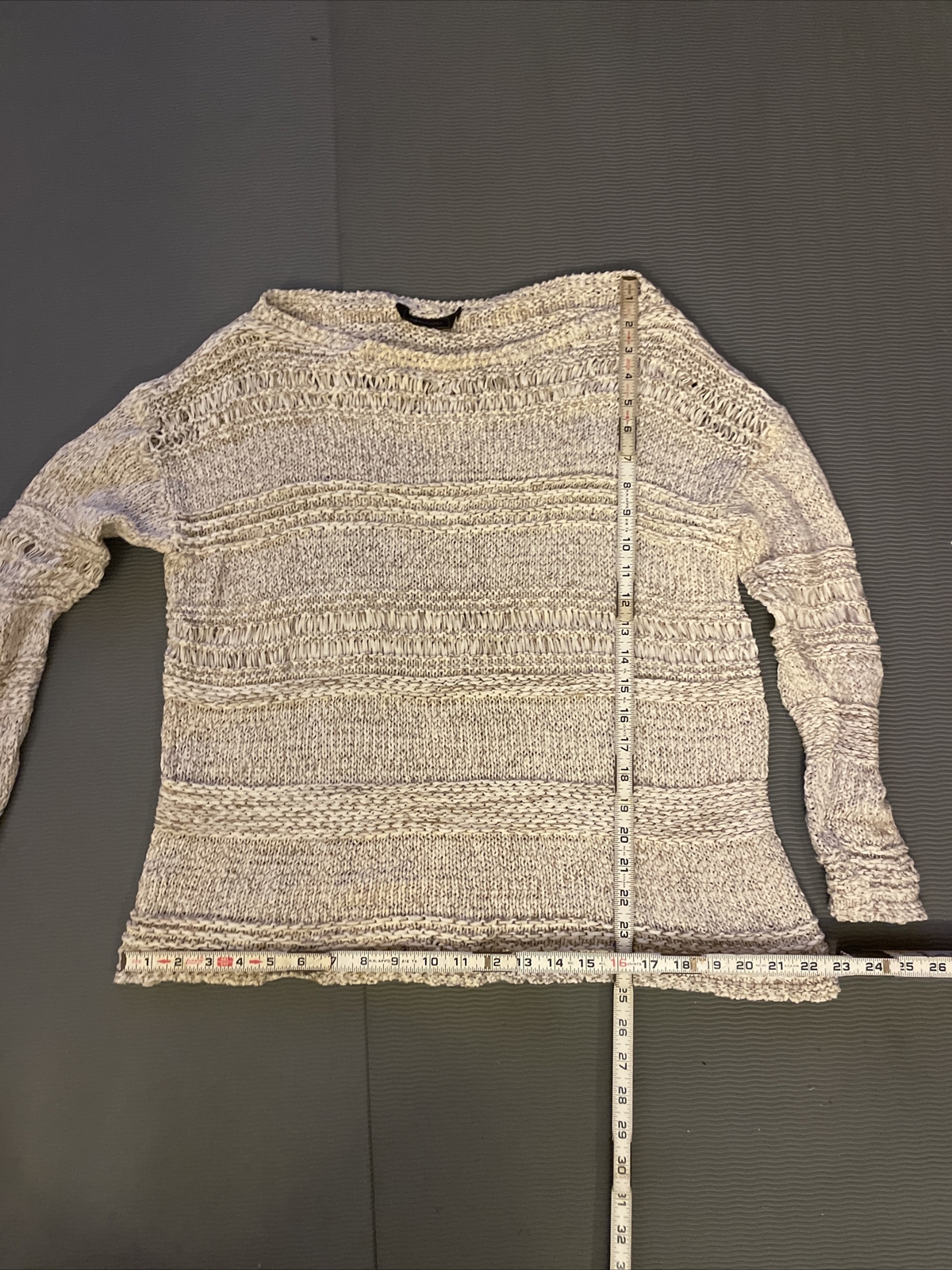 BCBG Max Azria Womens Sweater Size Medium Cream Tan Open Knit Pullover ...