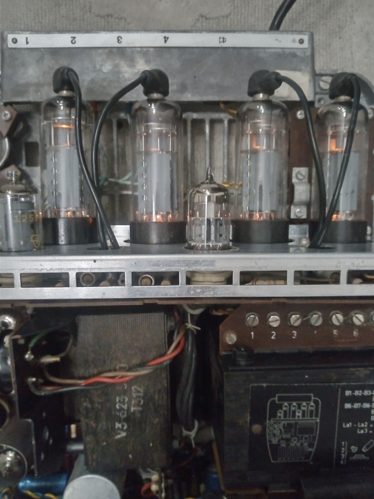 Power amplifier tube amp vintage Philips EL 6425 EF86 EL36 cinema valve ...