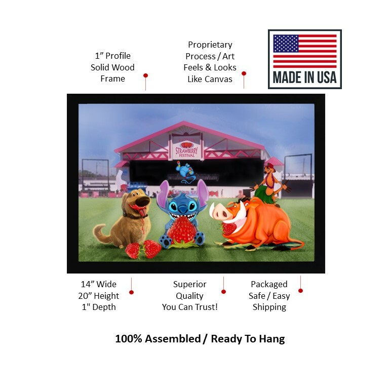 Disney Stitch Timon Pumbaa Genie Dug Art Wood Framed Picture Print | eBay