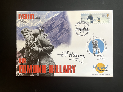 EDMUND HILLARY - MOUNTAINEER CONQUERED EVEREST- AUTOGRAPH EDITIONS ...