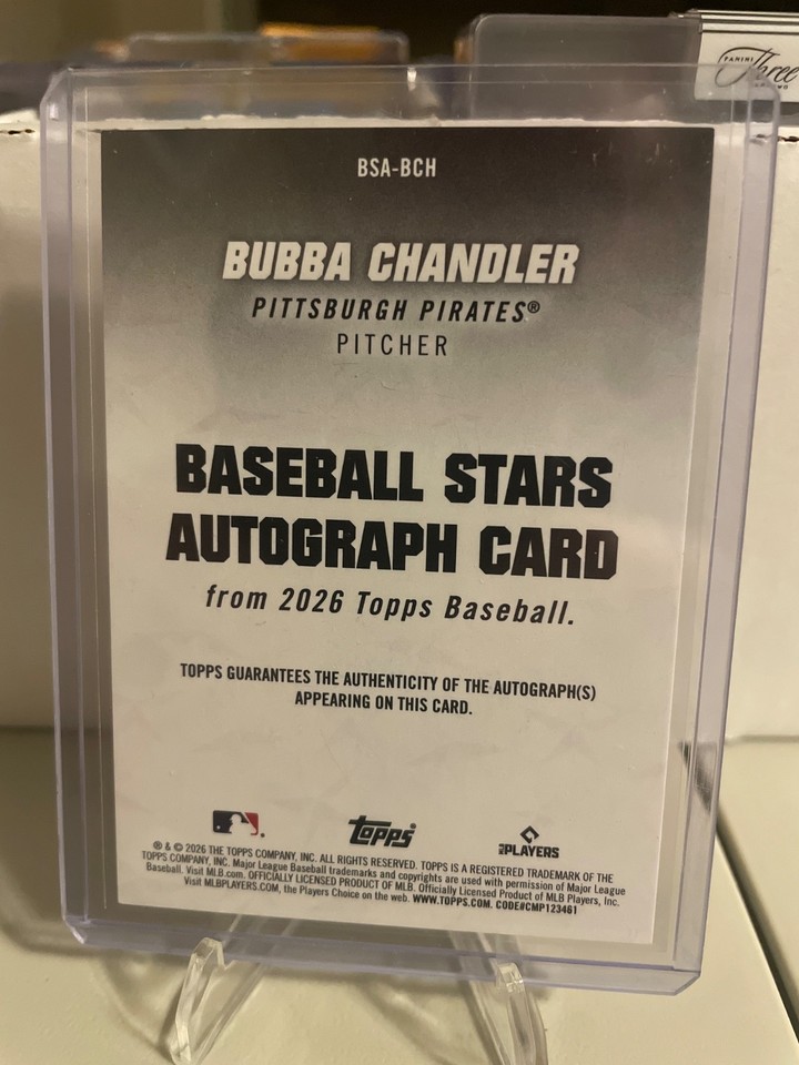 2026 Topps Series 1 Bubba Chandler Baseball Stars Rookie Auto Pirates ...