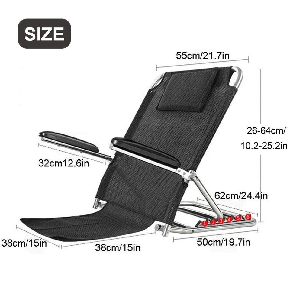 Folding Bed Backrest Support Frame with Armrests Steel Adjustable Angle ...