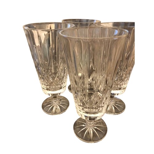 Dunraven by Godinger Crystal Glass Large Footed Water Glasses 8" - Set ...