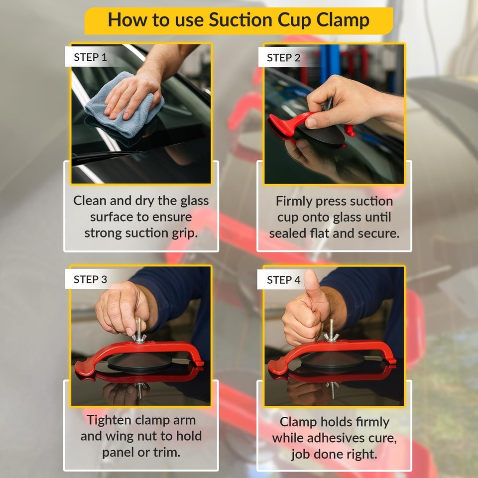 Convertible Window Repair Kit “ 6 Suction Cup Clamps For Windshield ...