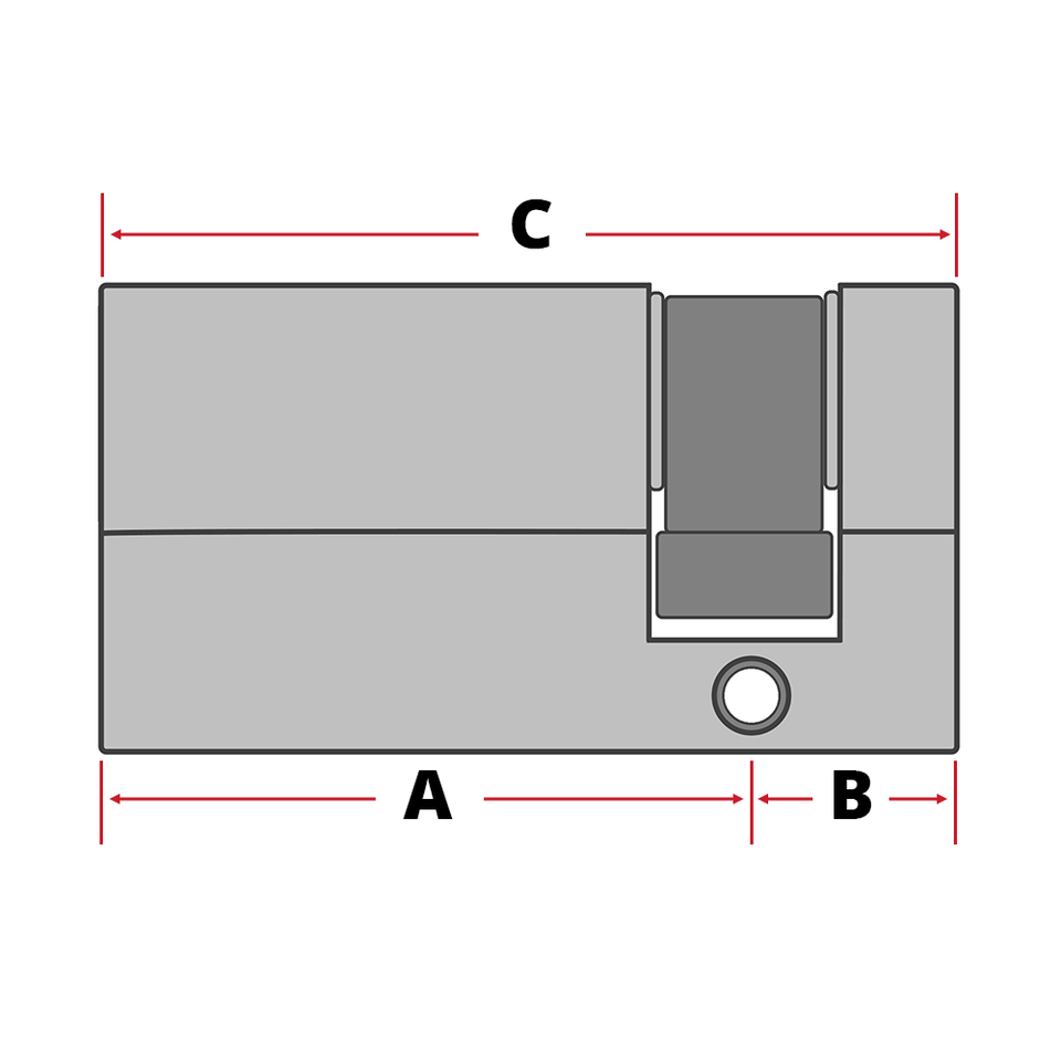 Half Euro Cylinder Garage Door Lock Barrel - Anti Snap With 5 Keys Dual ...