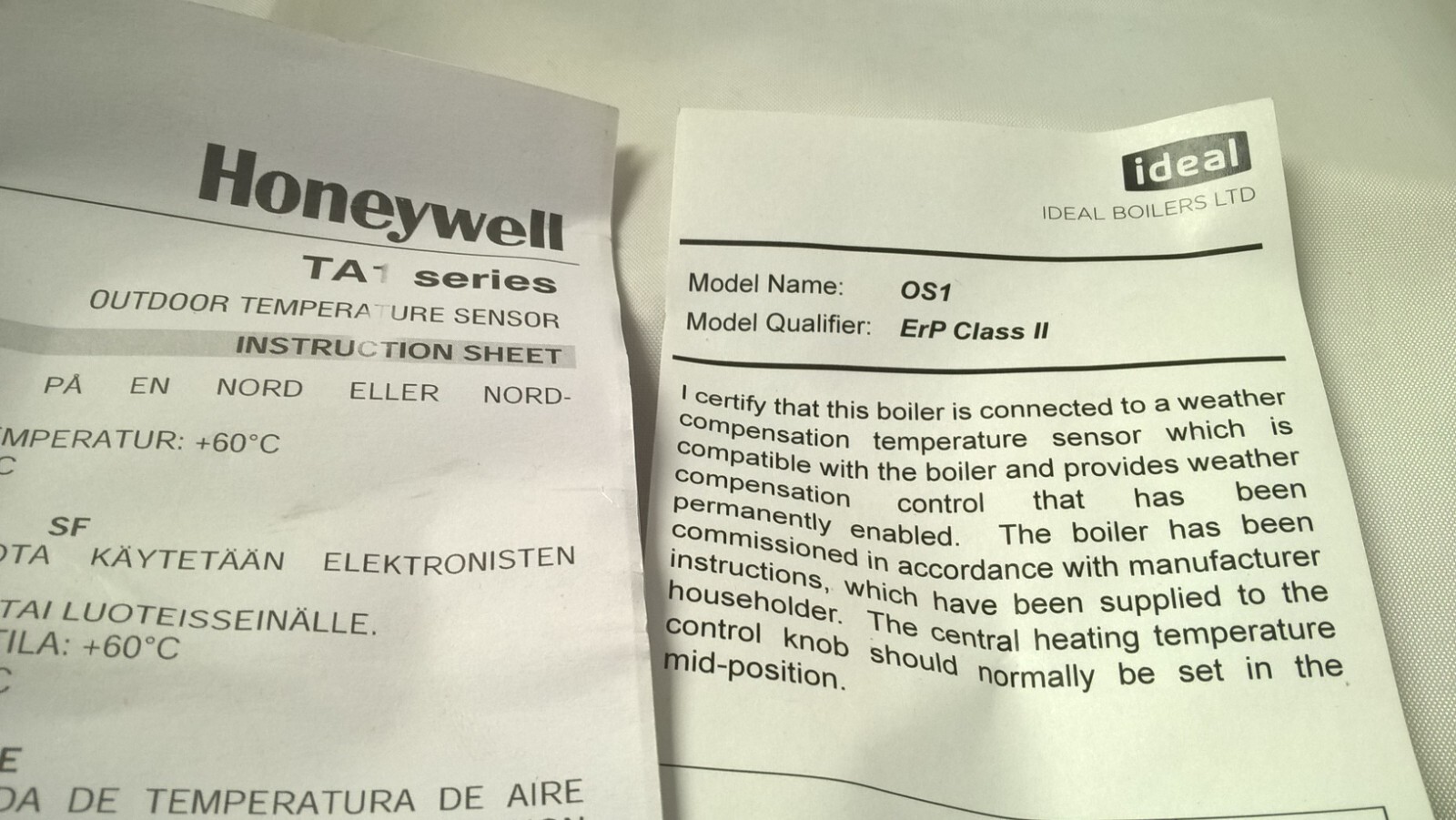 Ideal 204914 Logic Combi Weather Compensation Kit Honeywell - BRAND NEW ...