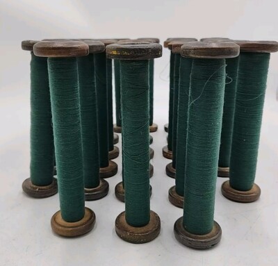 Lot of 28 Antique Wooden Spools of Thread 6-7/8" Long | eBay
