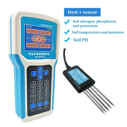 Soil pH Detector Meter Soil Temp Humidity Nitrogen Phosphorus Potassium ...